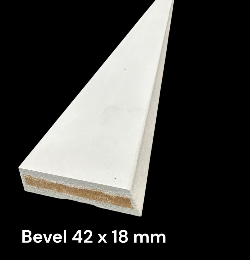 PRIMED MDF - Bevel Profile Various Dimensions - 5.4 metres | Tile Importer Timber Merchant