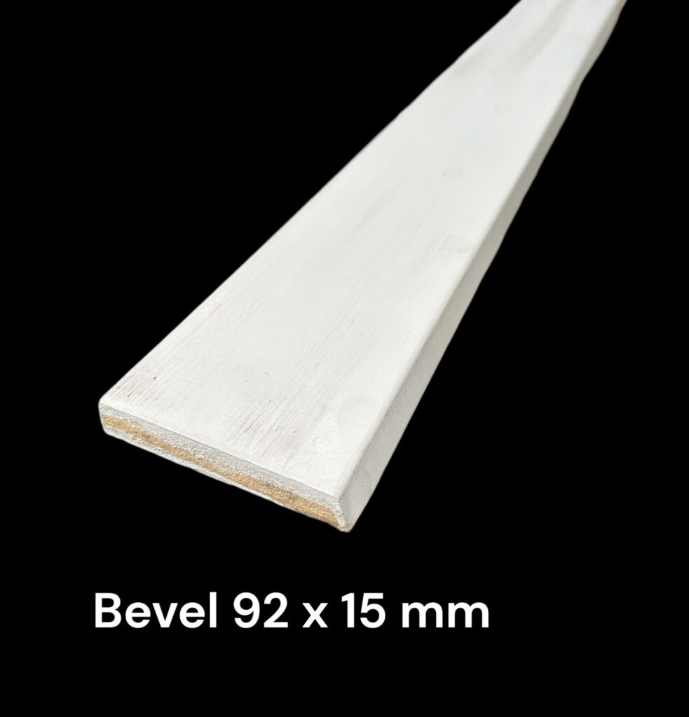 PRIMED MDF - Bevel Profile Various Dimensions - 5.4 metres | Tile Importer Timber Merchant