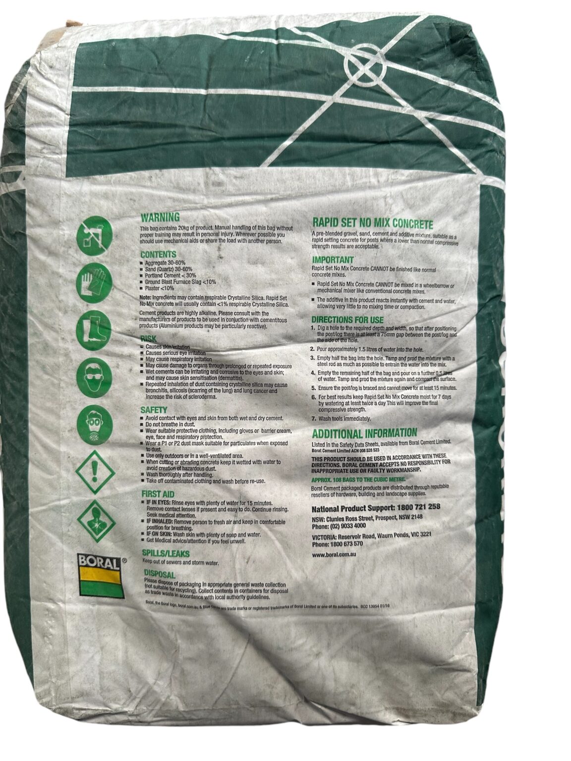Boral 20kg Rapid Set Concrete Mix | Tile Importer Timber Merchant