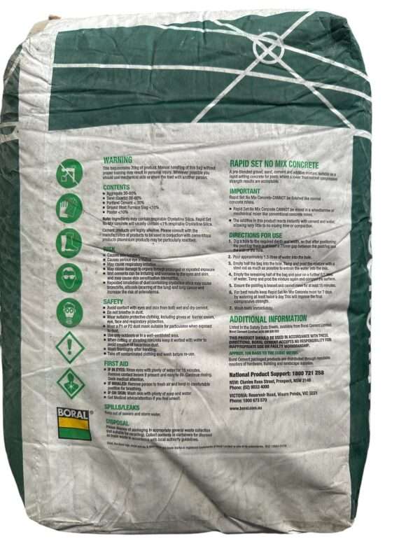 Boral 20kg Rapid Set Concrete Mix | Tile Importer Timber Merchant